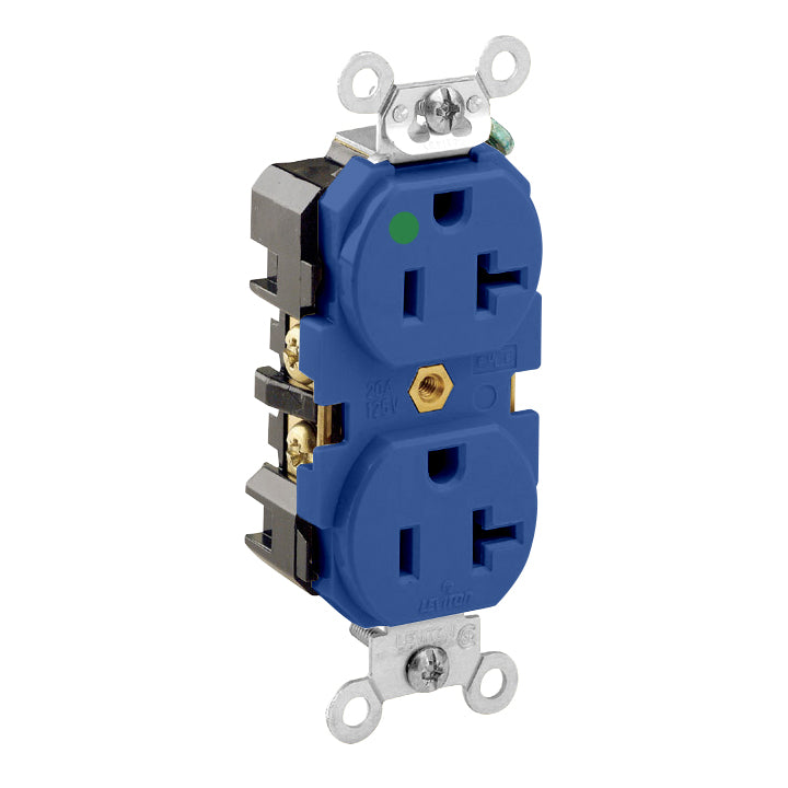 Leviton 8300-BU Duplex Receptacle Outlet Smooth Face 125V NEMA 5-20R ...