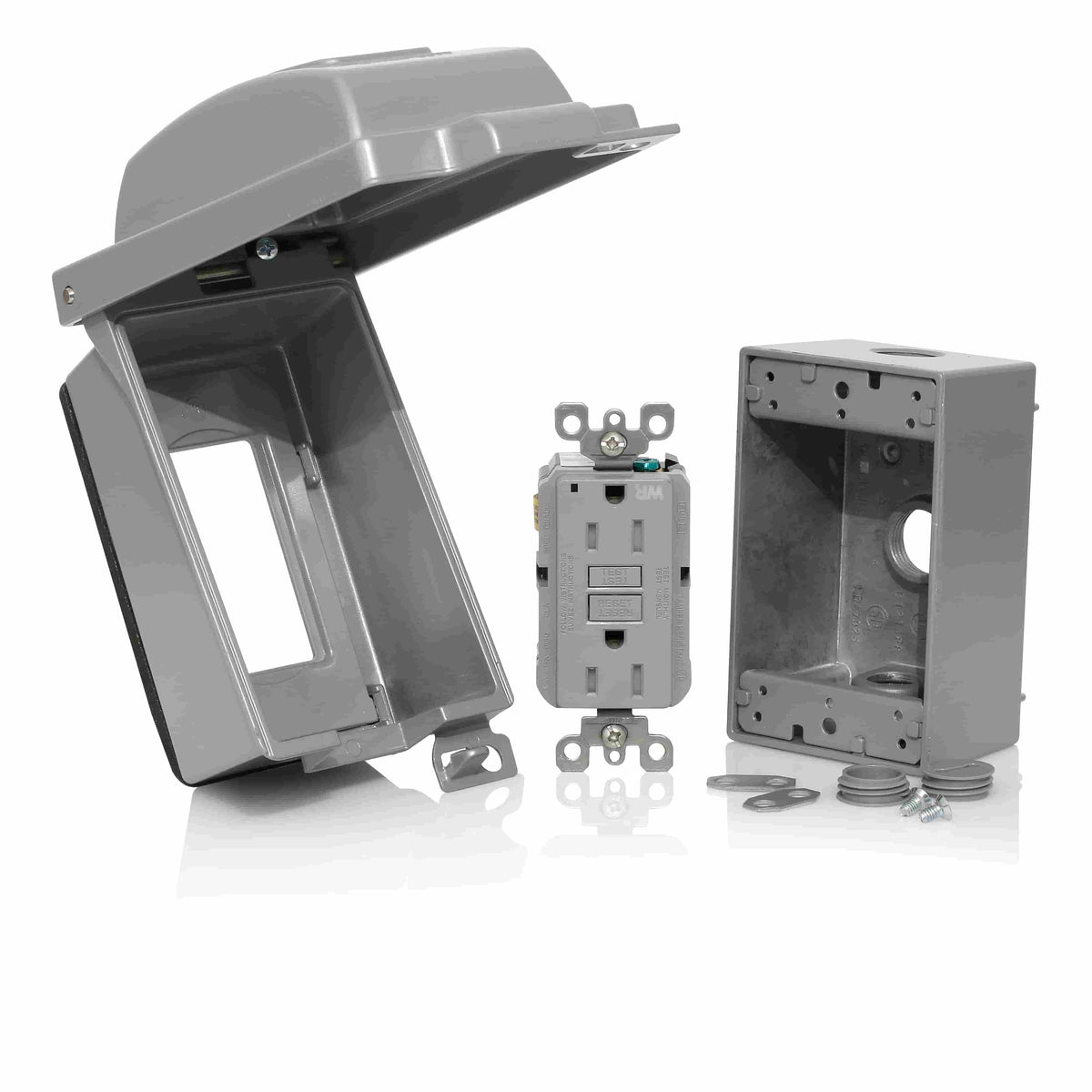 Leviton IUM1V-KBG Gray While-In-Use Vertical Weather-Resistant Kit ...