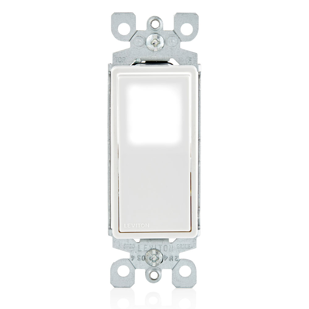 Leviton L5611-2W LED Decora Illuminated Switch Single-Pole 15A White ...