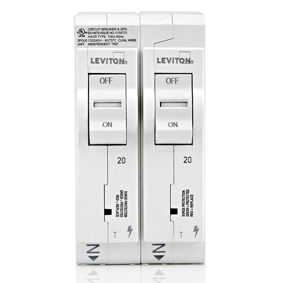Leviton LSPD2-T Plug-On Surge Protection Device 20A Thermal Magnetic ...