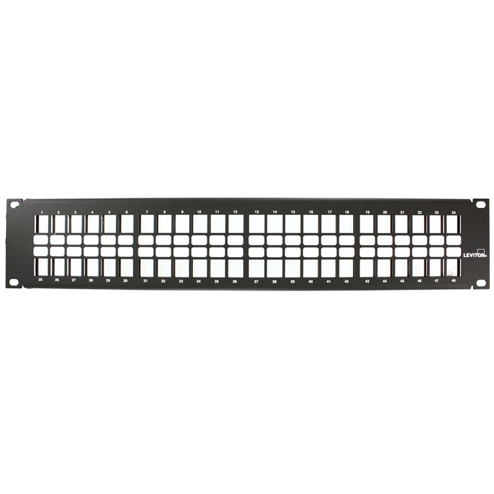 Leviton 49255-H48 QuickPort Patch Panel 48-Port 2RU — Lighting Supply