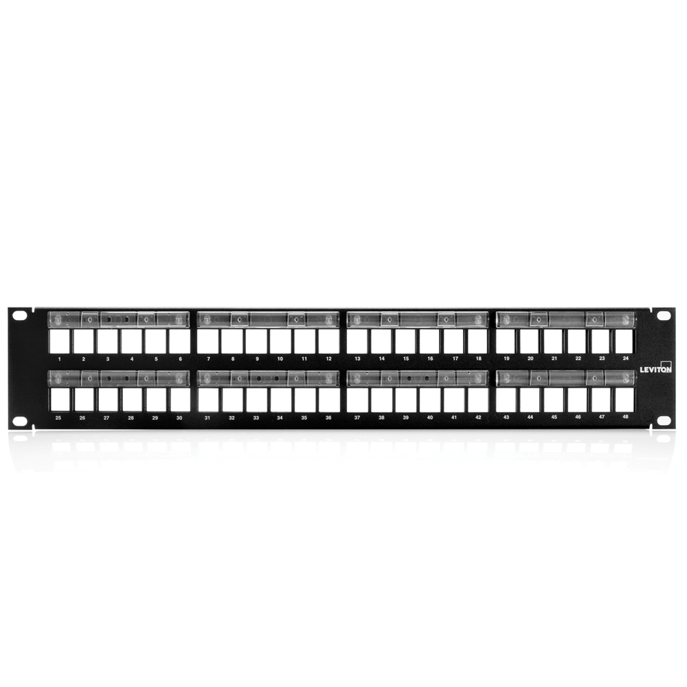 Leviton 49255-L48 QuickPort Patch Panel/Magnifying Lens Label Holder ...