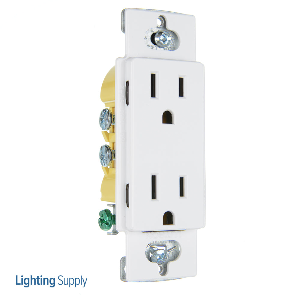 Lutron CAR-15-WH Claro 15A Receptacle White — Lighting Supply