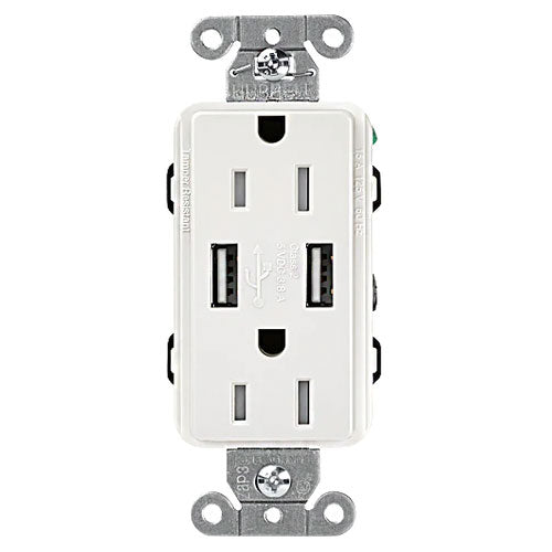 Lutron SCR-15-UBTR-DE Claro Tamper-Resistant USB Receptacle Deep Sea ...