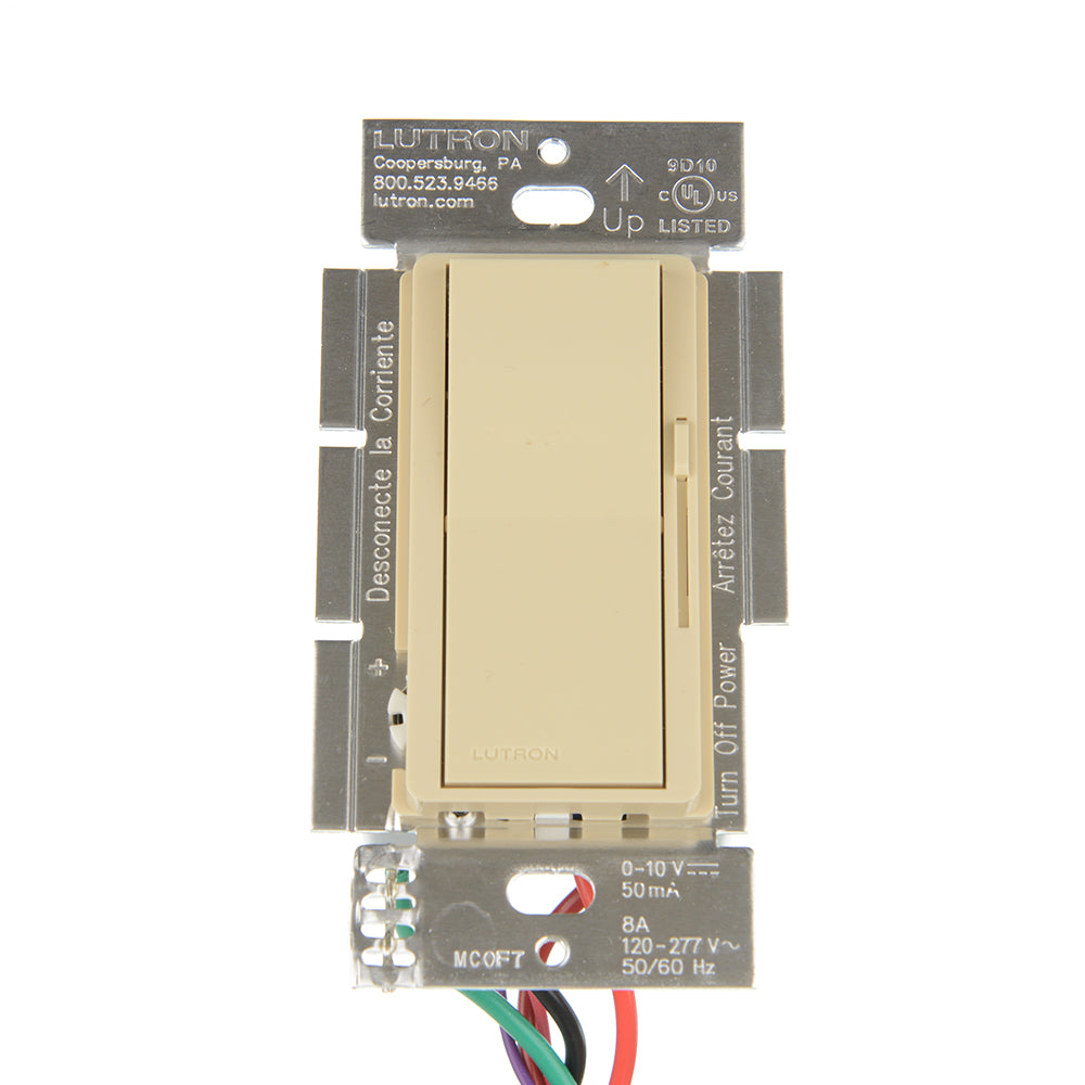 Lutron DVSTV-IV Diva Dual Volt 8A 0-10V 3-Way Dimmer Ivory — Lighting Supply