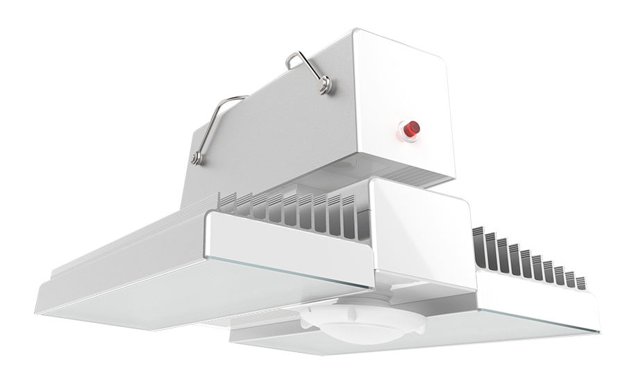 RAB RAIL90/PIR/E Rail High Bay 90W LED 120-277V Battery Backup — Lighting Supply