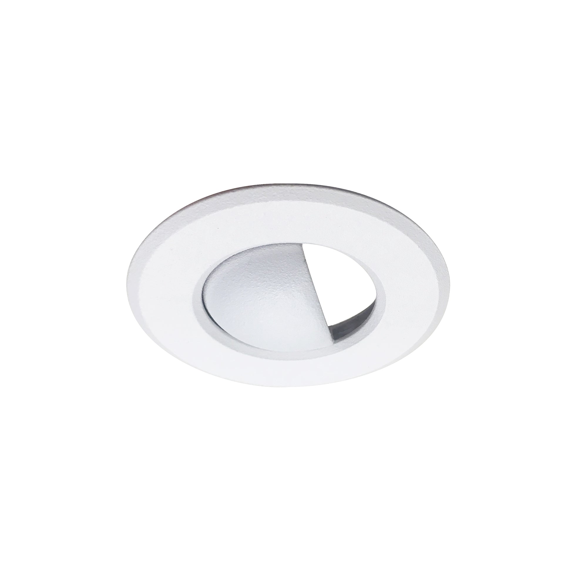 Nora NM1-RAEYELIDW 1 Inch Round M1 Scoop Trim White — Lighting Supply