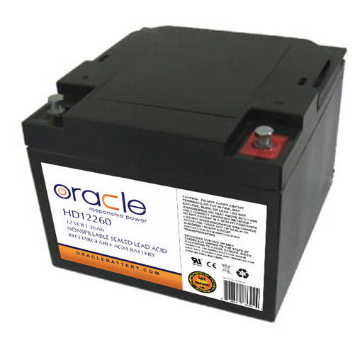 Oracle HD12260 12V 26 Amp Hour Multi-Purpose Sealed Lead Acid AGM ...