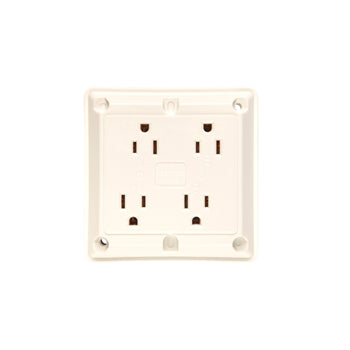 Pass and Seymour 415W Quad Receptacle 15A 125V White — Lighting Supply