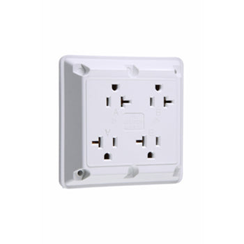 Pass and Seymour 420W Quad Receptacle 20A 125V White — Lighting Supply