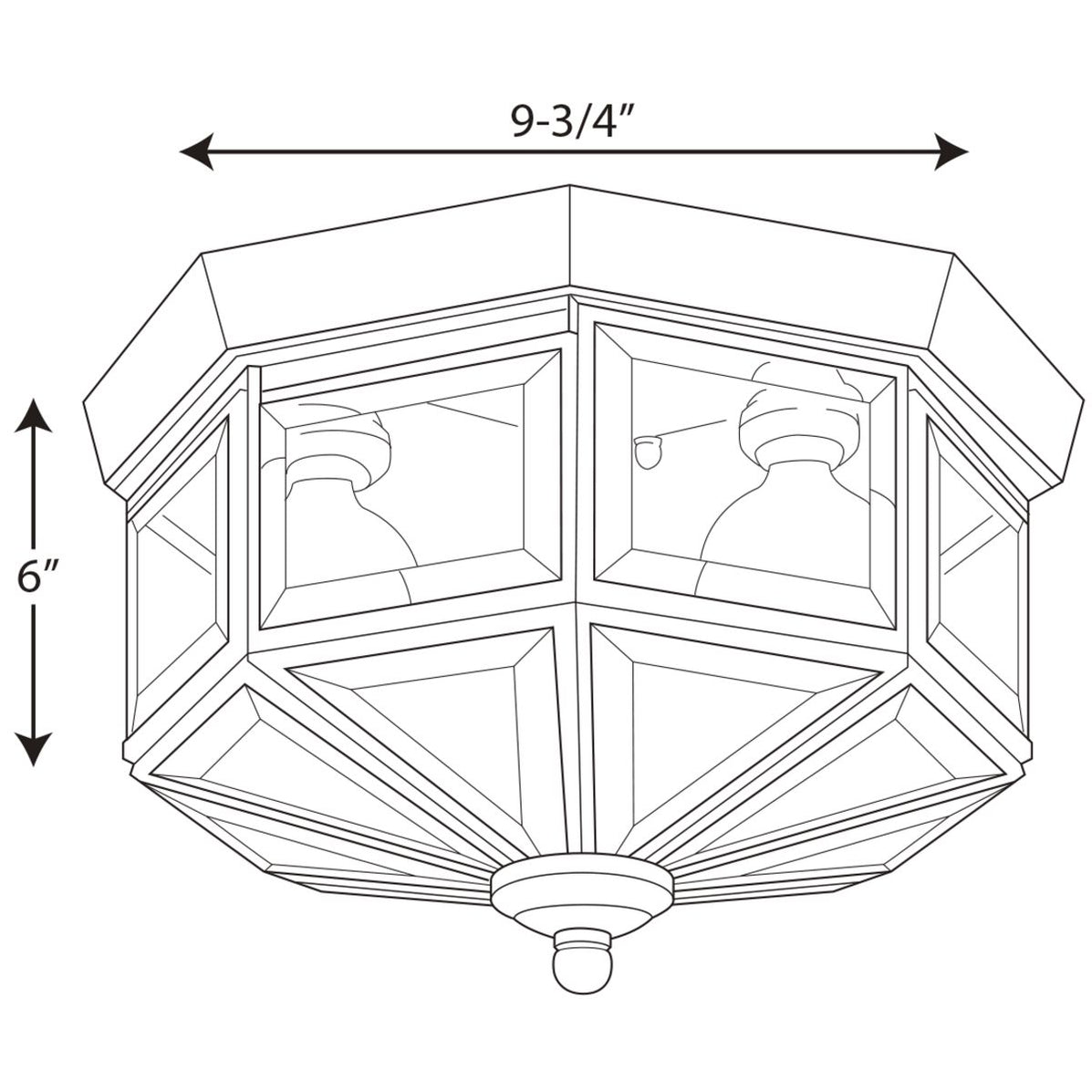 Progress Lighting P5788-10 3-Light 9-3/4 Inch Close-To-Ceiling ...