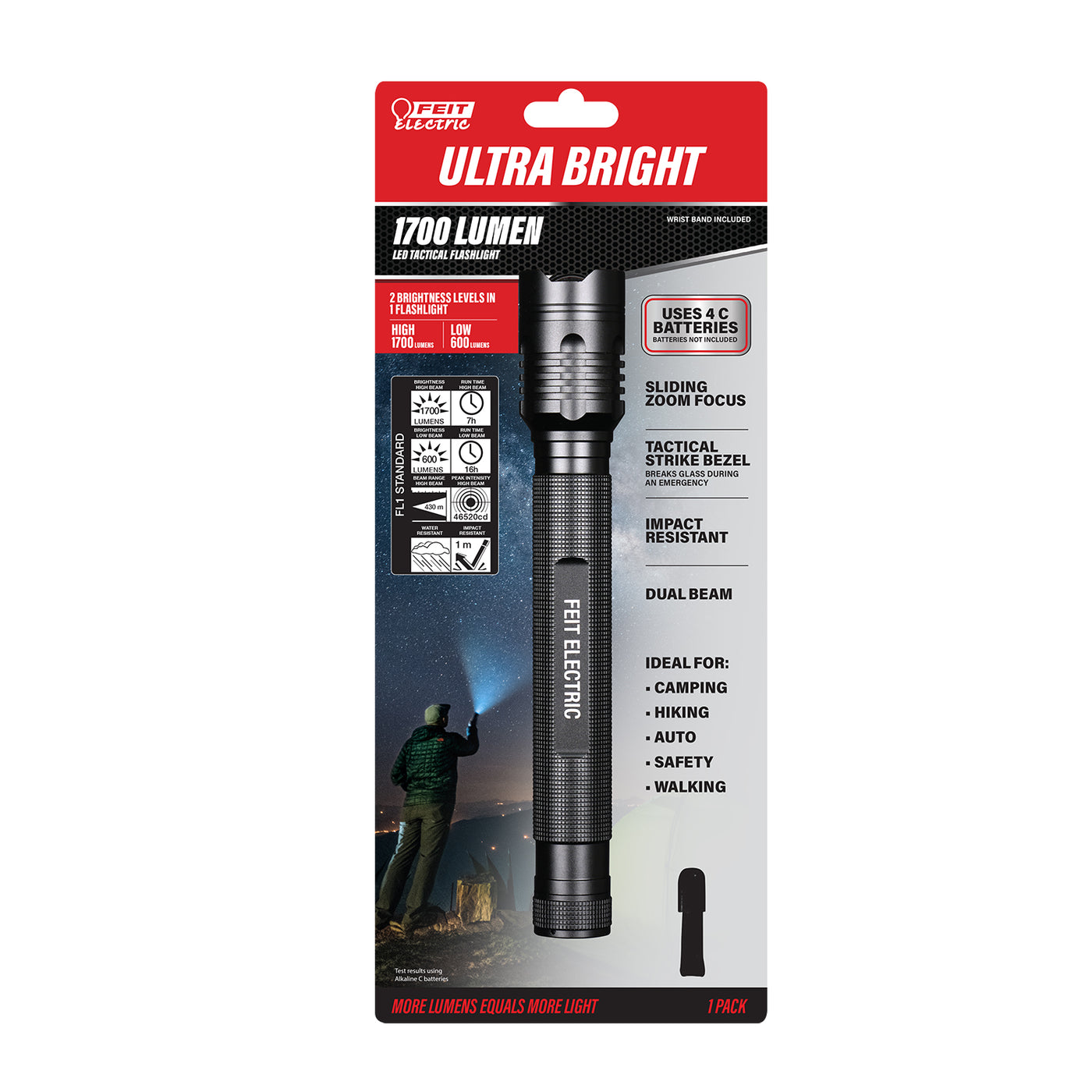 Feit Electric FL1700 1700Lm Tactical LED Flashlight — Lighting Supply