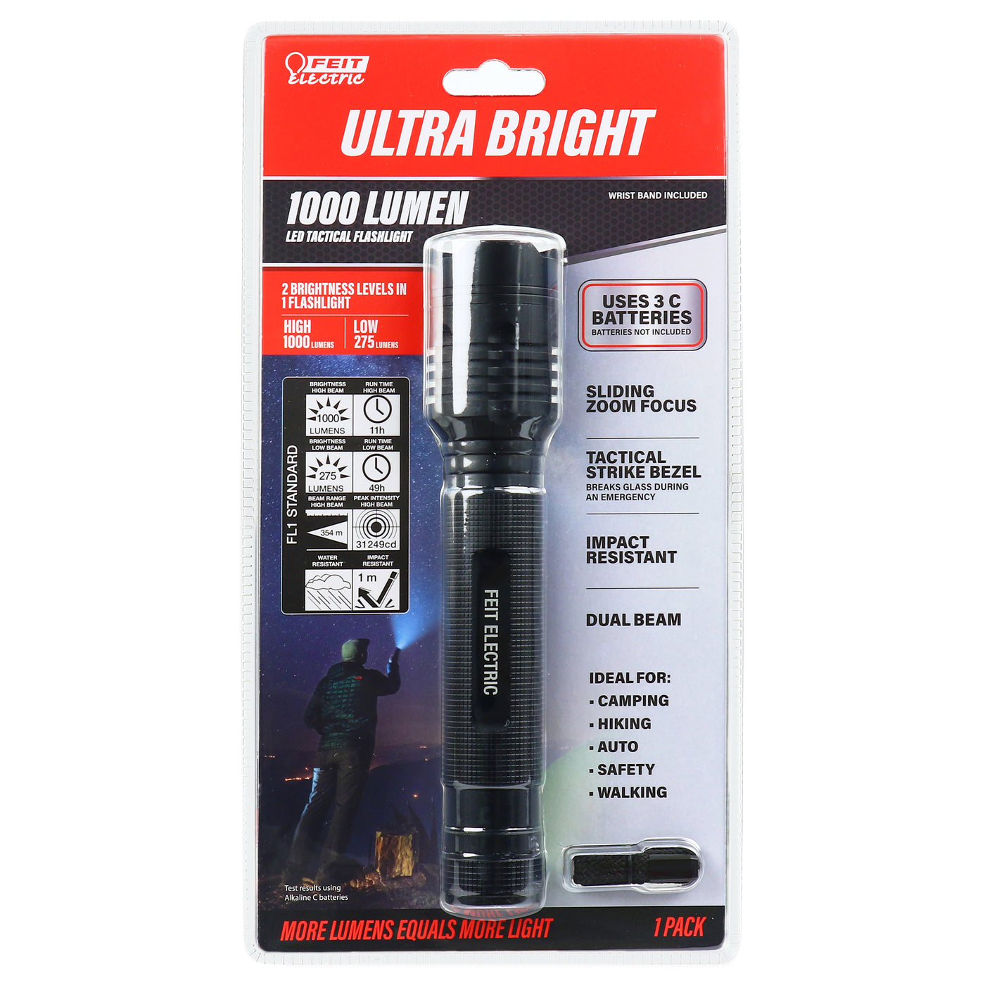 Feit Electric FL1000 1000Lm Tactical LED Flashlight — Lighting Supply