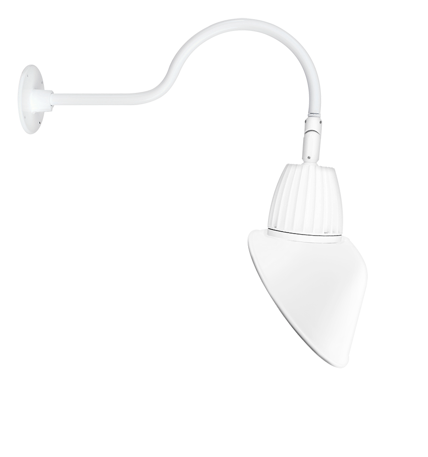 RAB GN1LED13YRAC11W Gooseneck Style1 13W LED 11 Inch Angled Cone Shade ...