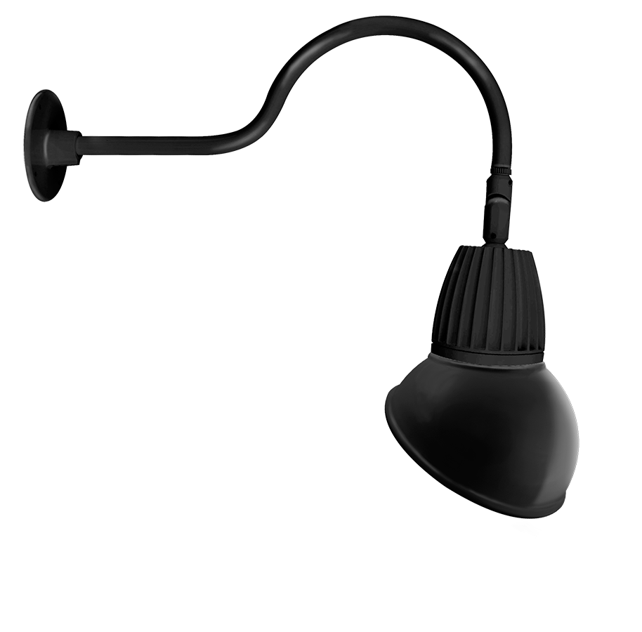 RAB GN1LED26NAD11B Gooseneck Style1 26W LED 11 Inch Angled Dome Shade ...