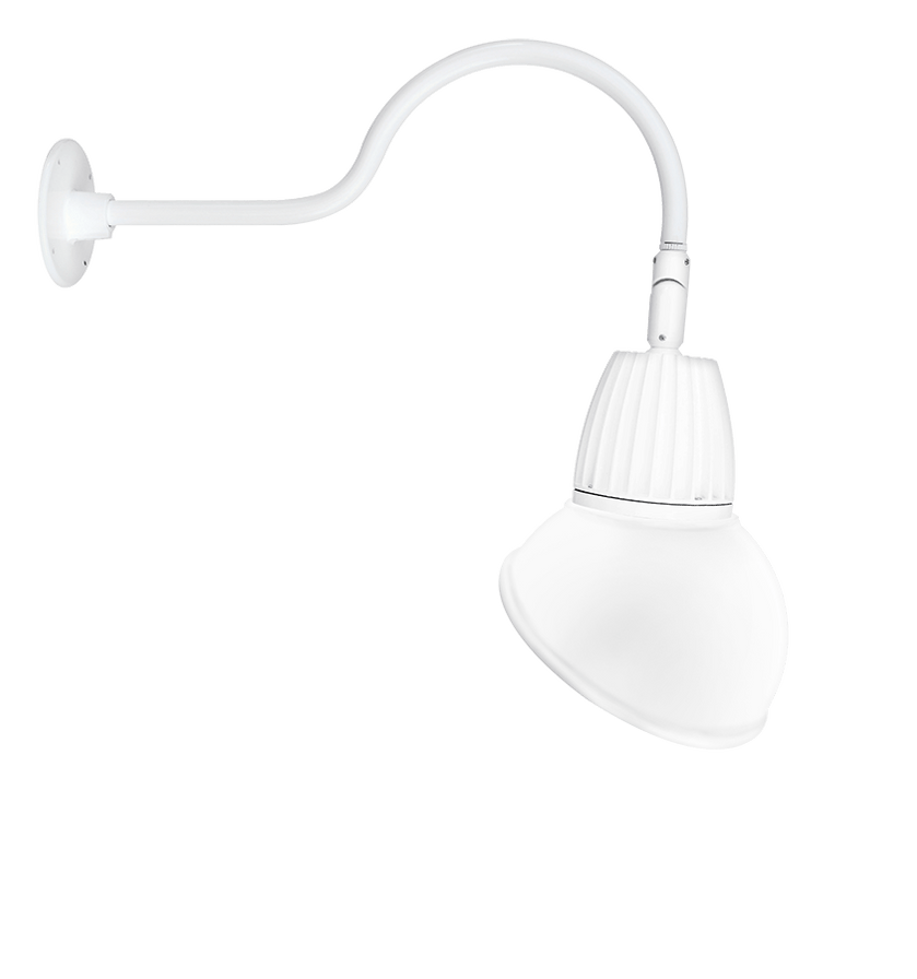RAB GN1LED26NAD11W Gooseneck Style1 26W LED 11 Inch Angled Dome Shade ...