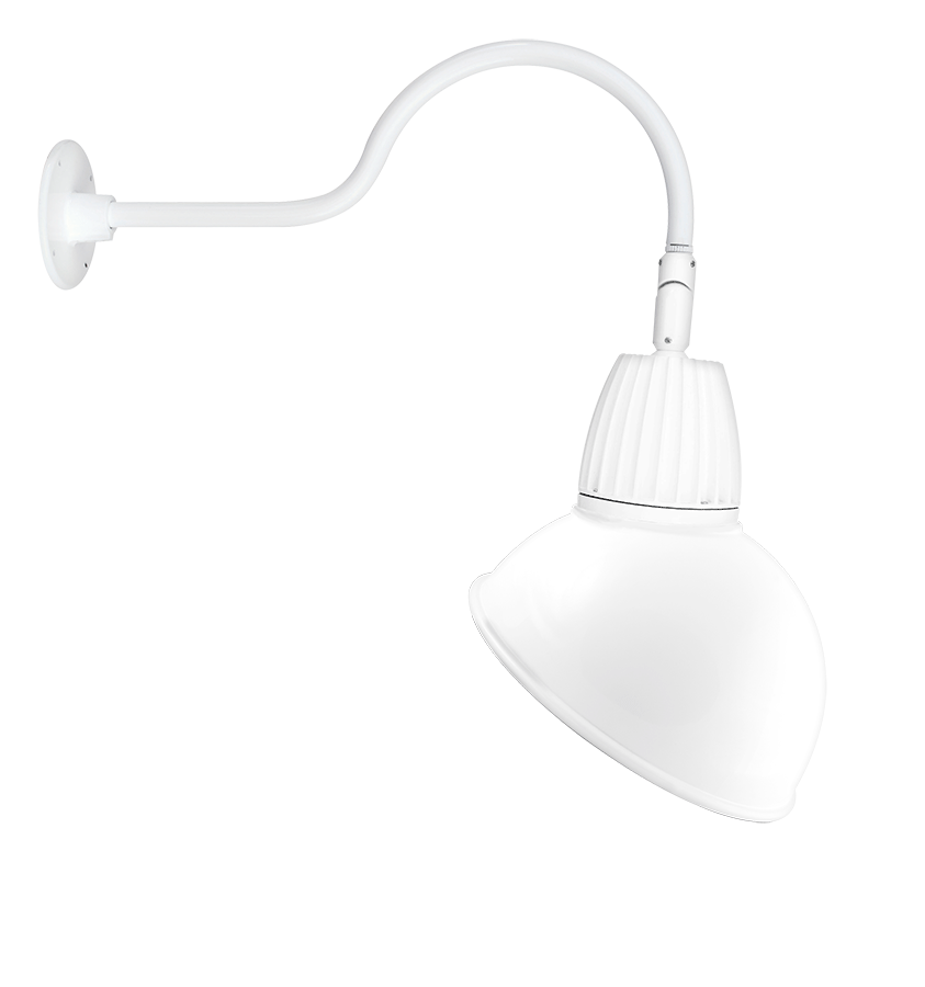 RAB GN1LED26YADW Gooseneck Style1 26W LED 15 Inch Angled Dome Shade ...