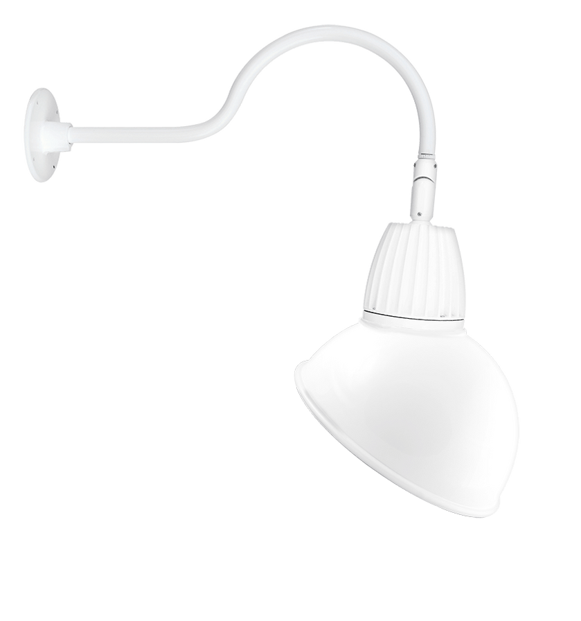 RAB GN1LED26YADW Gooseneck Style1 26W LED 15 Inch Angled Dome Shade ...