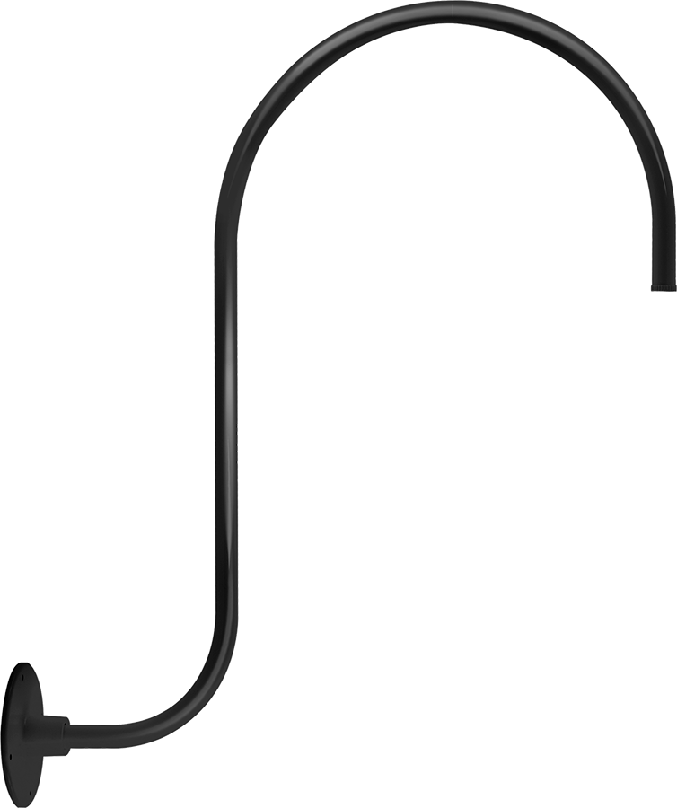 RAB GOOSE3B Gooseneck Style3 Upcurve 30 Inch High Black — Lighting Supply