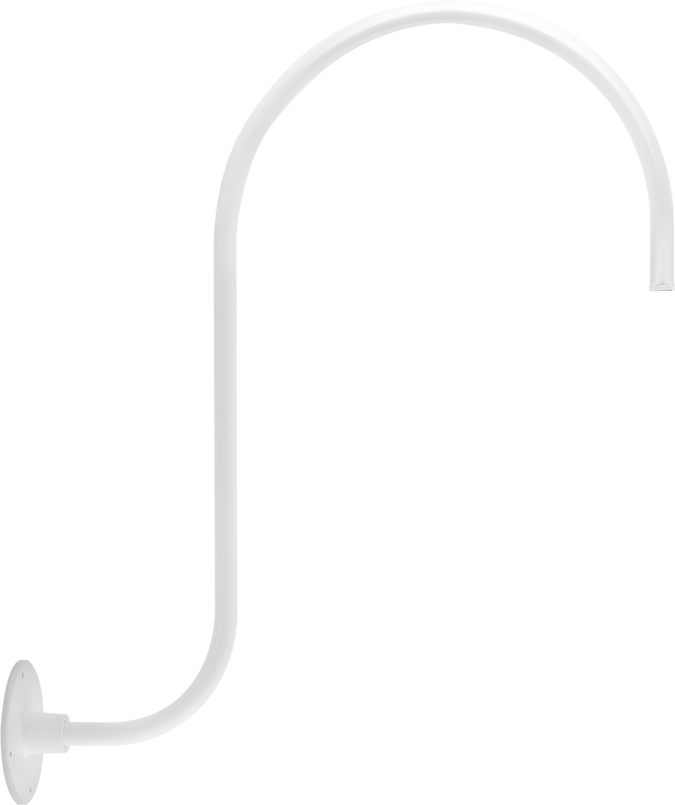 RAB GOOSE3W Gooseneck Style3 Upcurve 30 Inch High White — Lighting Supply