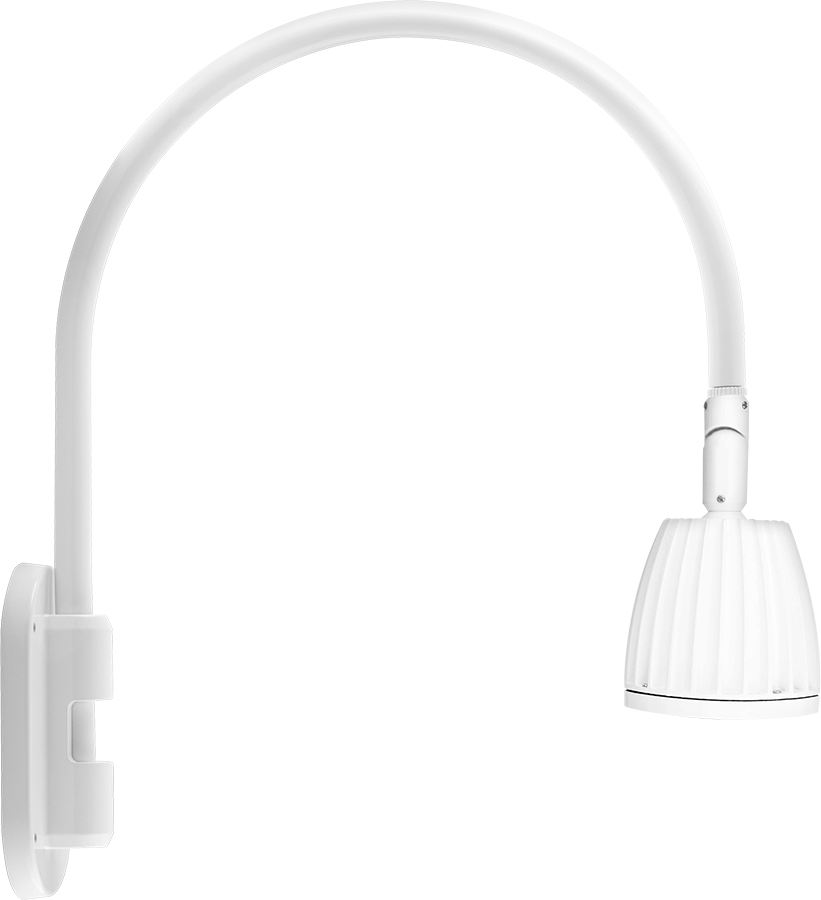 RAB GN4LED13YRW Gooseneck Style4 13W LED No Shade White — Lighting Supply