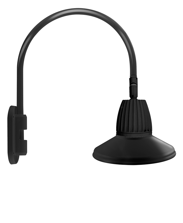 RAB GN4LED26NRSTB Gooseneck Style4 26W LED 15 Inch Straight Shade ...