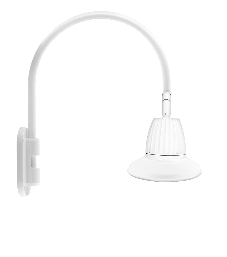 RAB GN4LED26YSST11W Gooseneck Style4 26W LED 11 Inch Straight Shade ...