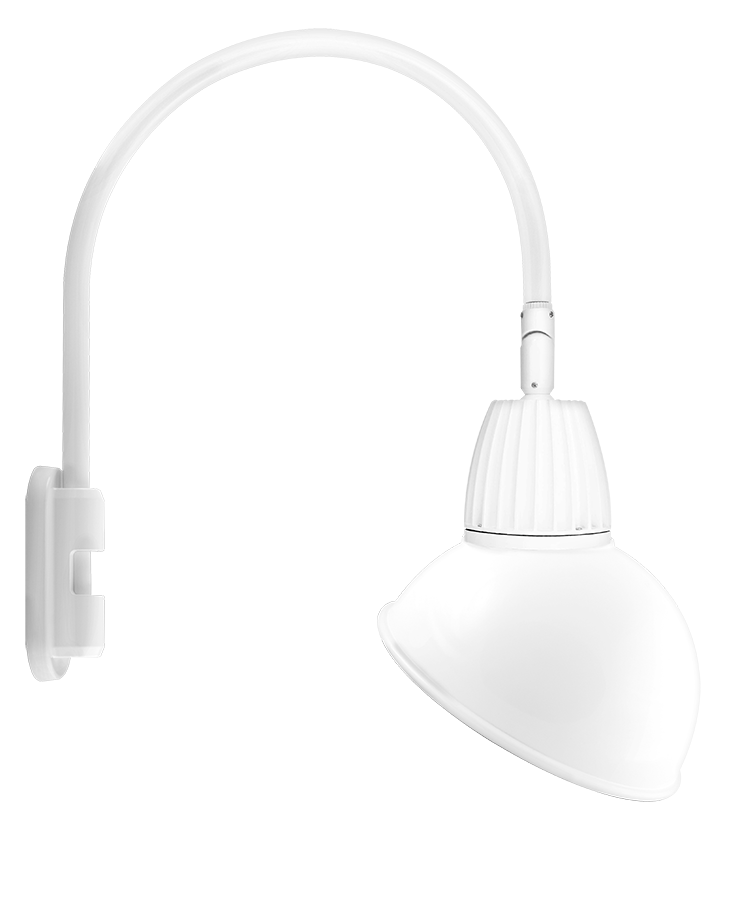 RAB GN5LED26YADW Gooseneck Style5 26W LED 15 Inch Angled Dome Shade ...