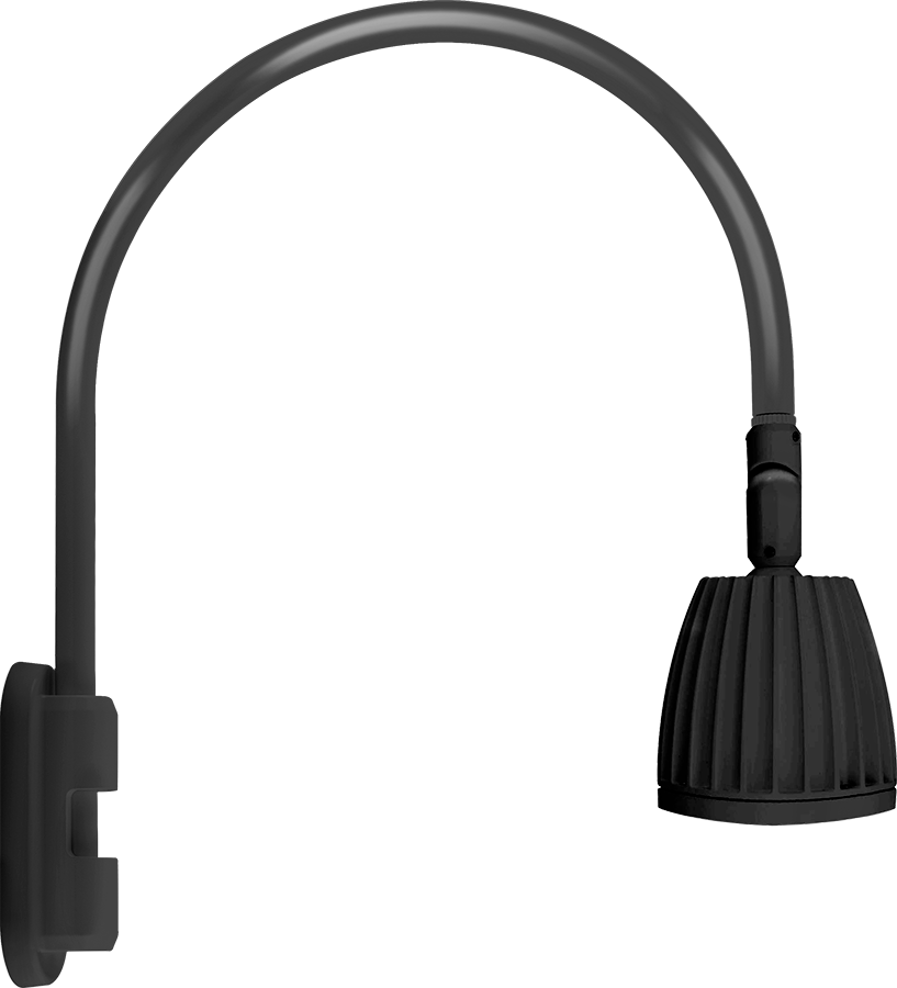RAB GN5LED26YSB Gooseneck Style5 26W LED No Shade Spot Reflector Black ...