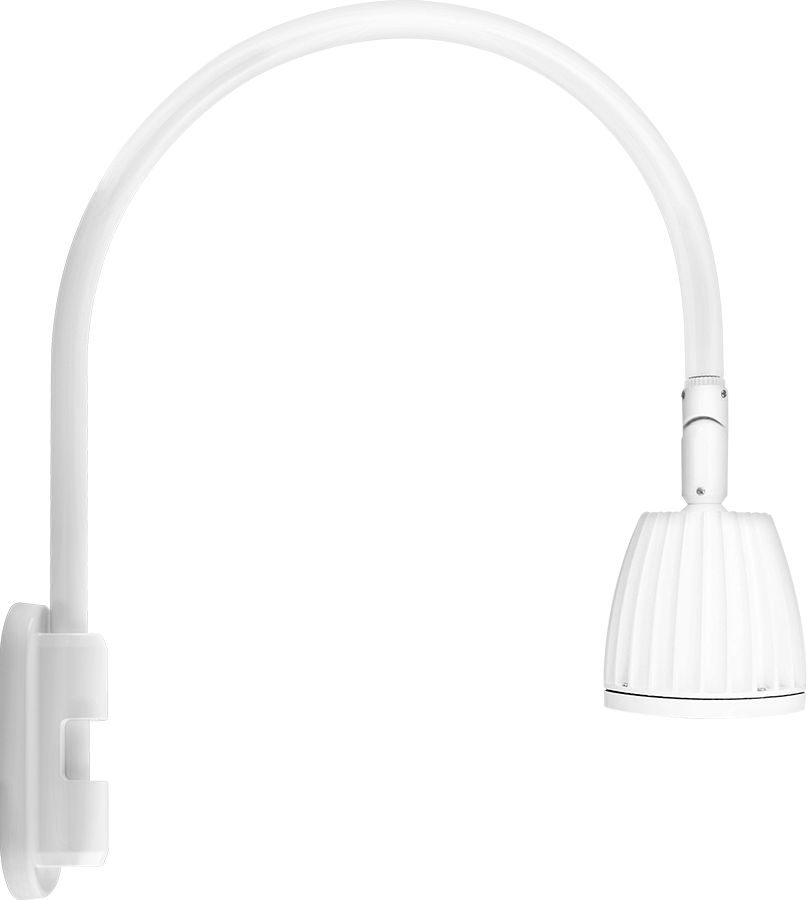RAB GN5LED26YW Gooseneck Style5 26W Warm LED No Shade White — Lighting ...