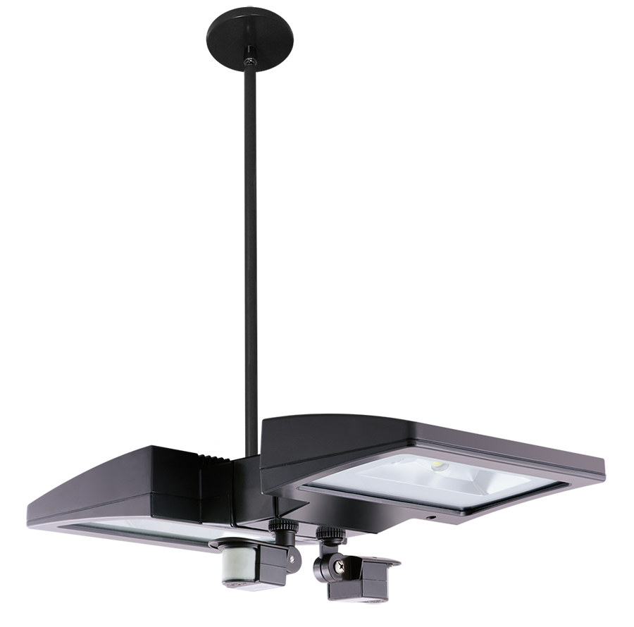 RAB PLED2X26YMS2/BL LED Pendant 2X26W-2 Mini Sensors Bi-Level Bronze ...