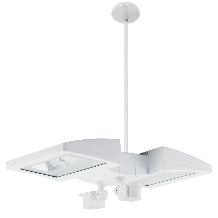 RAB PLED2X26YMS2W LED Pendant 2X26W Warm Plus 2 Mini Sensors White ...