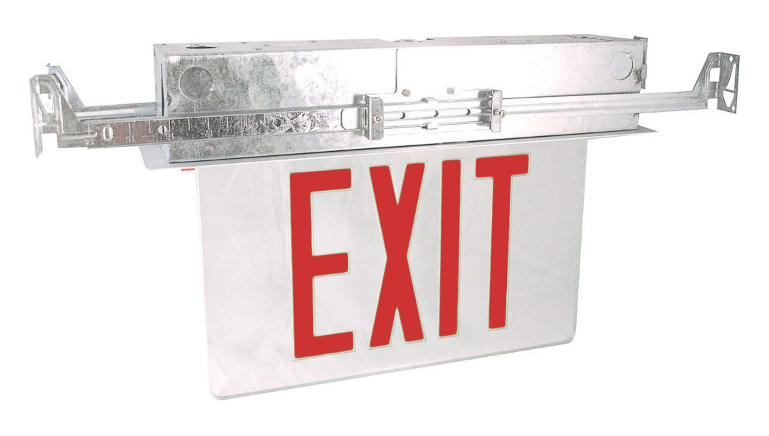 Standard-BL RELZXTE2RMAEM LED Recessed Edge Lit Exit Sign — Lighting Supply