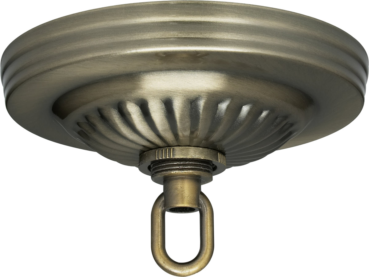 SATCO/NUVO 90-193 Ribbed Canopy Kit Antique Brass 5 Inch — Lighting Supply