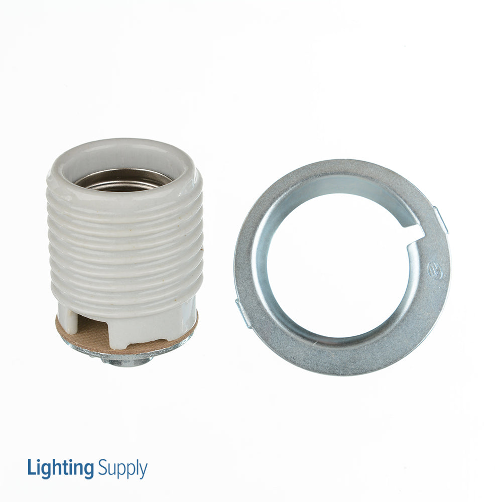 SATCO/NUVO 90-1074 Keyless Threaded Porcelain Socket With Cap And Ring ...