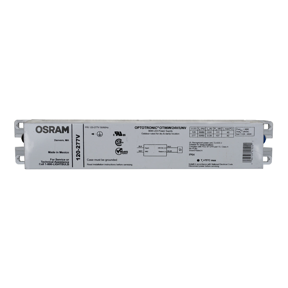 Waldmann 209585032 LED Driver 120-277V 24VDC 96W Maximum — Lighting Supply